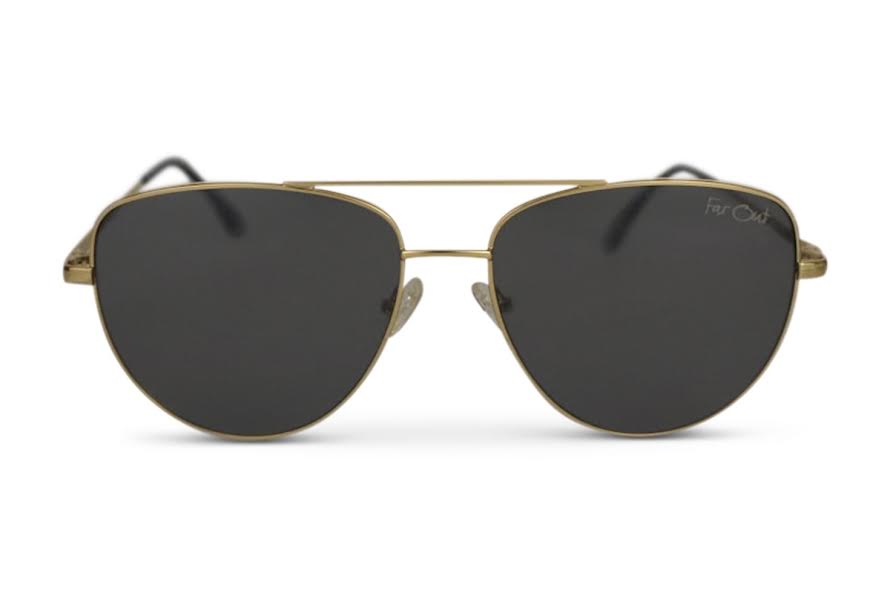 Gold Metal Aviators Black Lens – Far Out Sunglasses